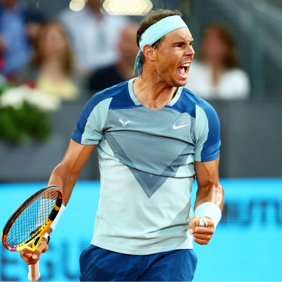Nike | Shirts | Rare Nike Rafa Court Advantage Tennis Shirt Blue 222 ...